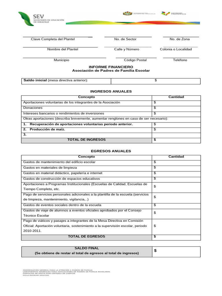 Informe Financiero APF | PDF