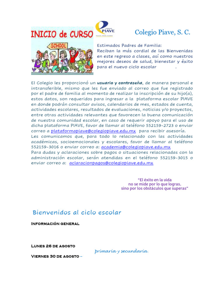 53590-Bienvenida Ciclo Escolar 2024-2025 | PDF
