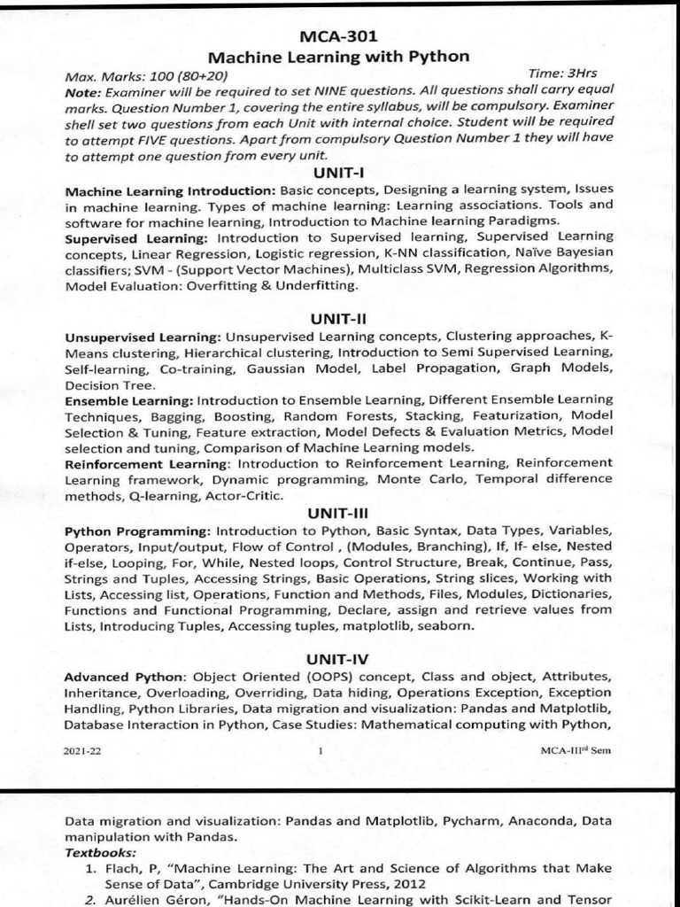 MCA 3sem Syllabus | PDF