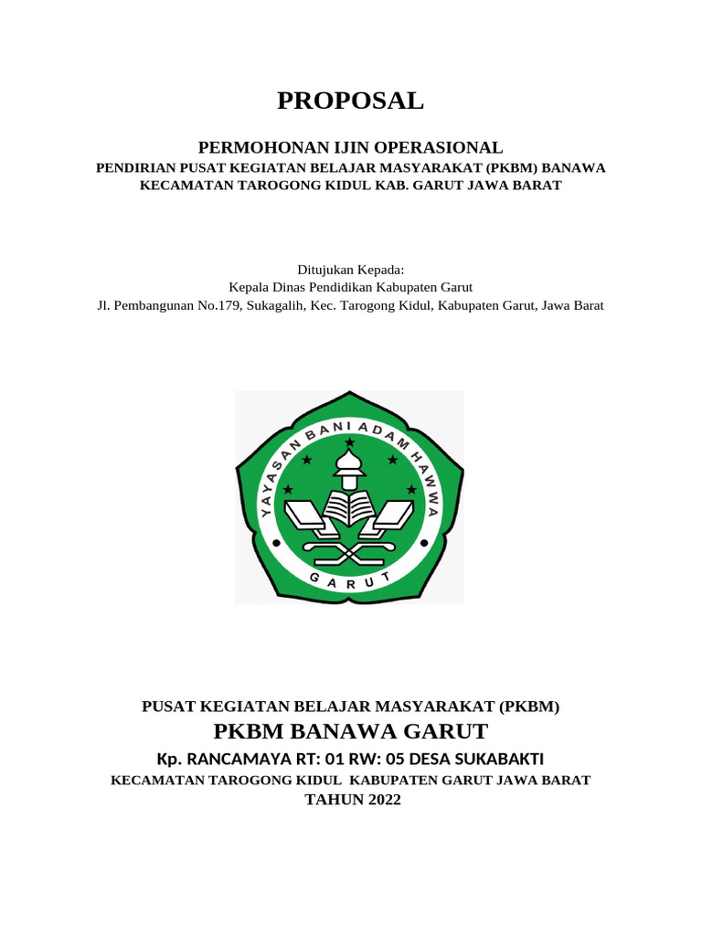 Proposal Pkbm Banawa 2022 a Revisi | PDF