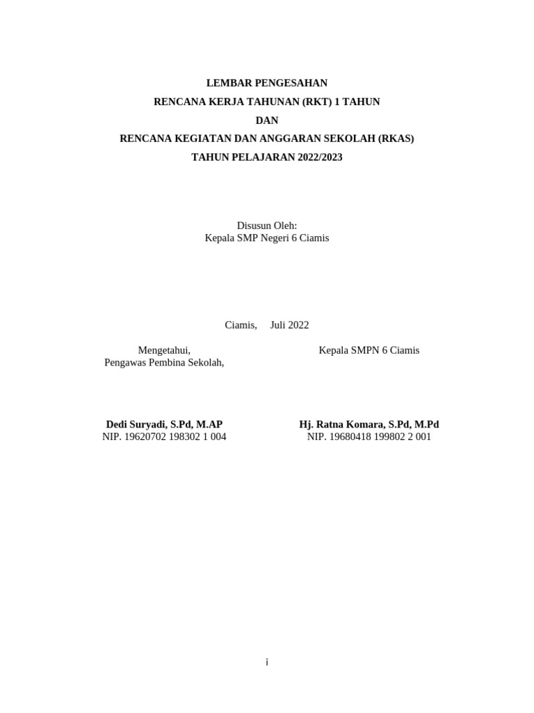 LEMBAR PENGESAHAN Program Kepala Sekolah | PDF