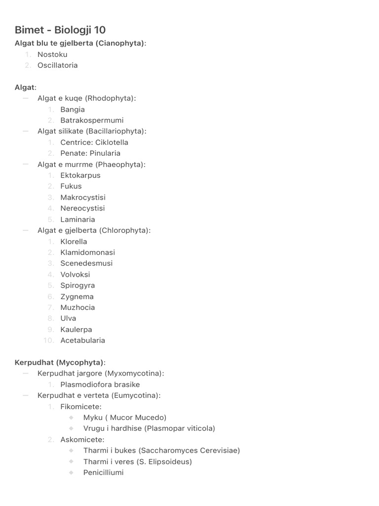 Klasifikimi I Bimëve - Biologji 10 | PDF