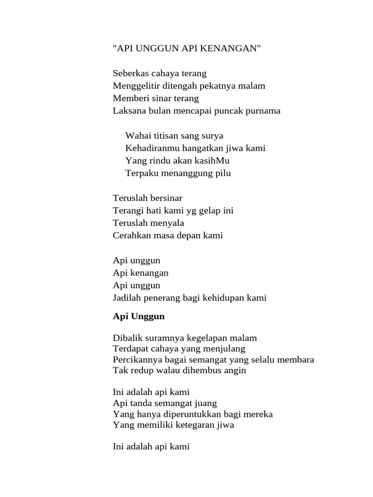 Puisi API Unggun | PDF