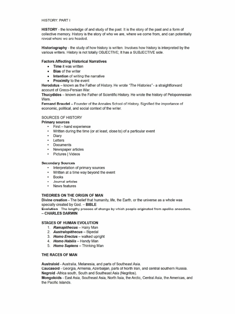 History (Part 1) | PDF