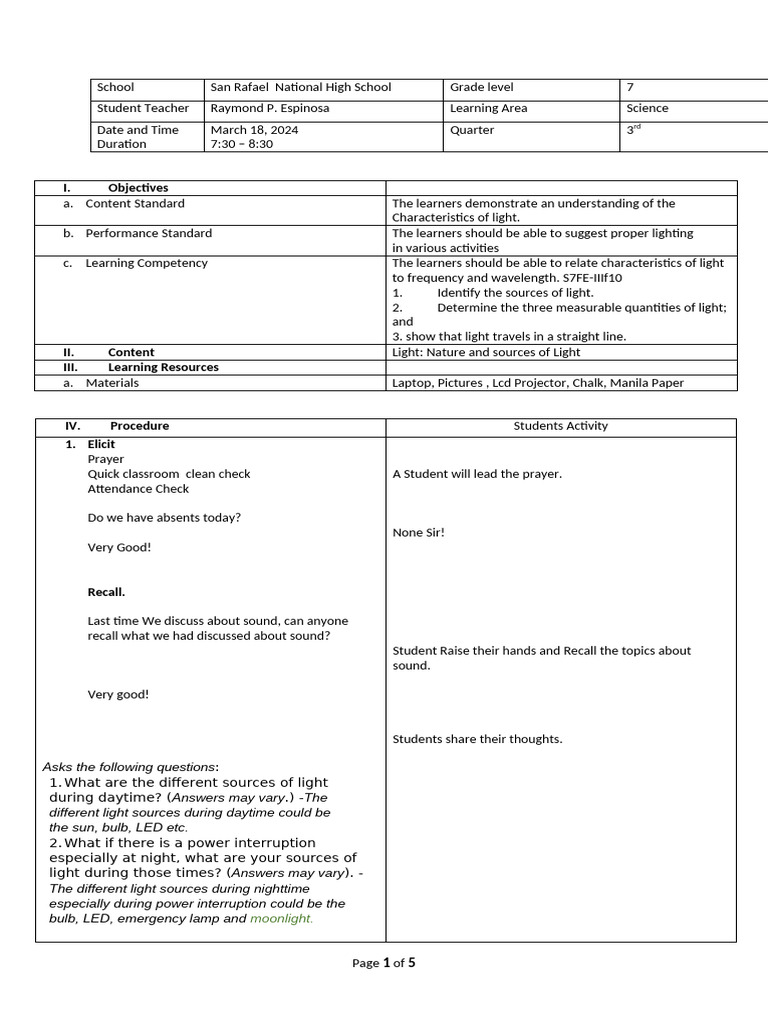 LP Science 7 Light | PDF