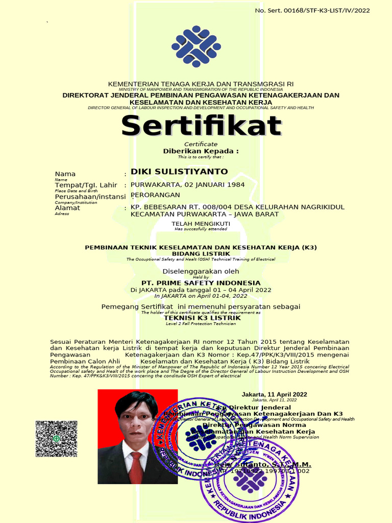 K3 lISTRIK Diki | PDF