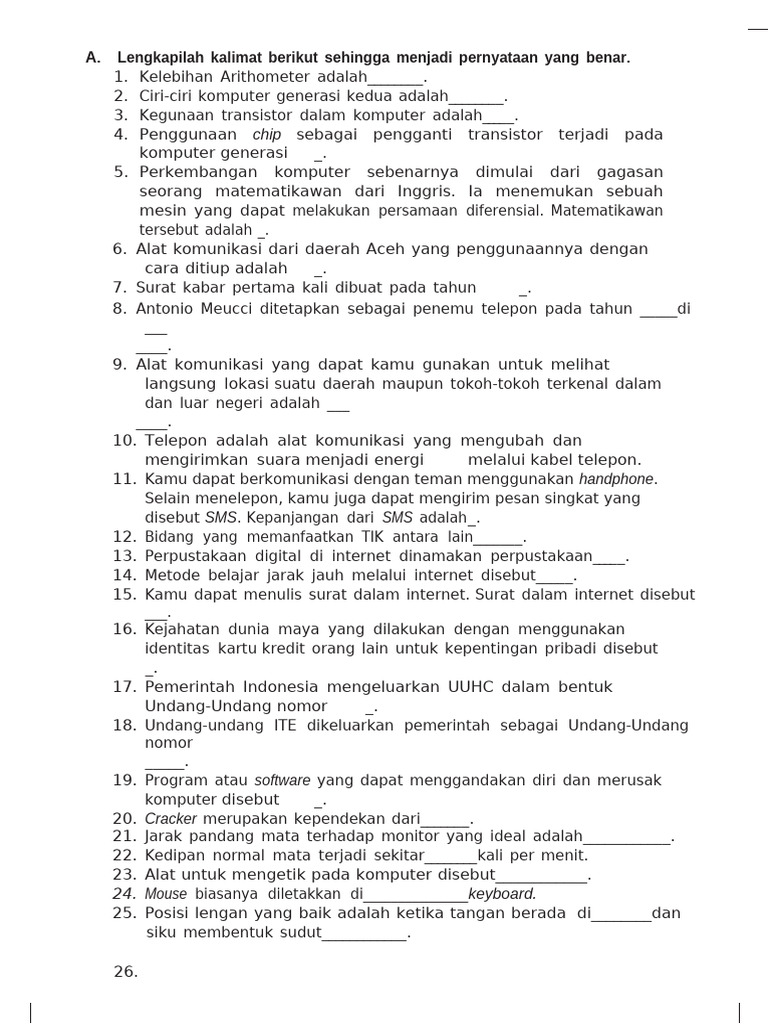 Soal Soal Essai Pdf