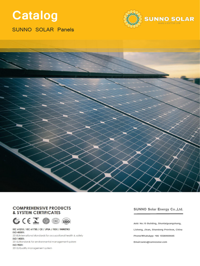 Product Catalog - SUNNO SOLAR | PDF