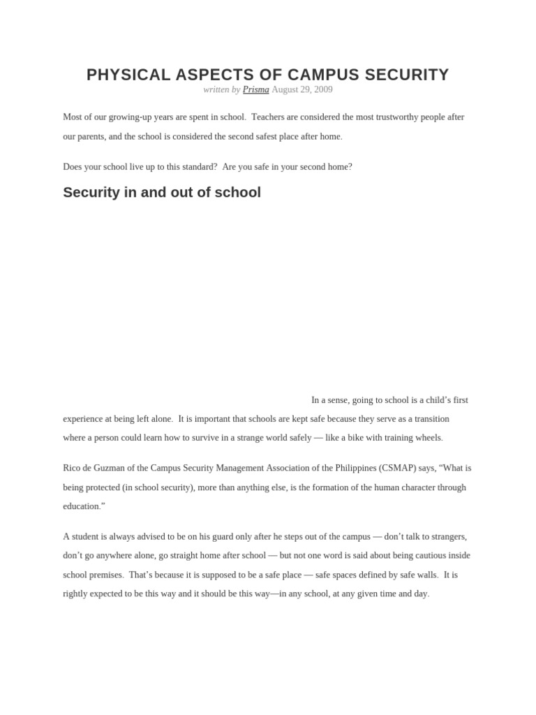 physical aspects of security | PDF