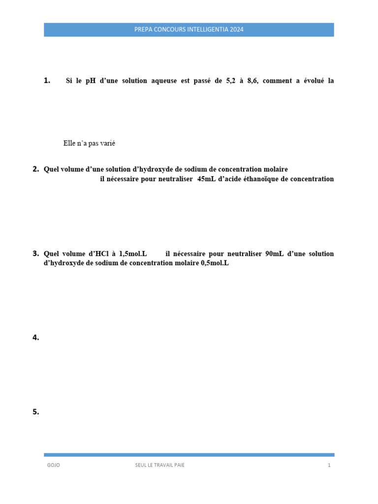 Contrôle de Connaissance II | PDF