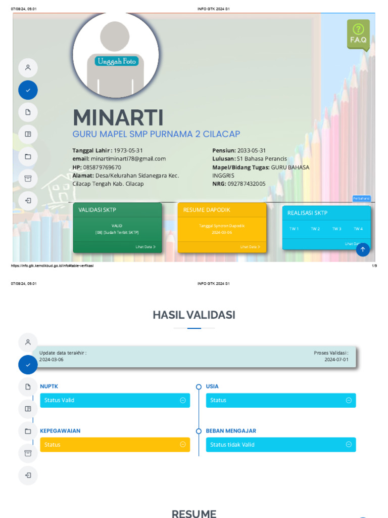 Info GTK Bu Minarti | PDF