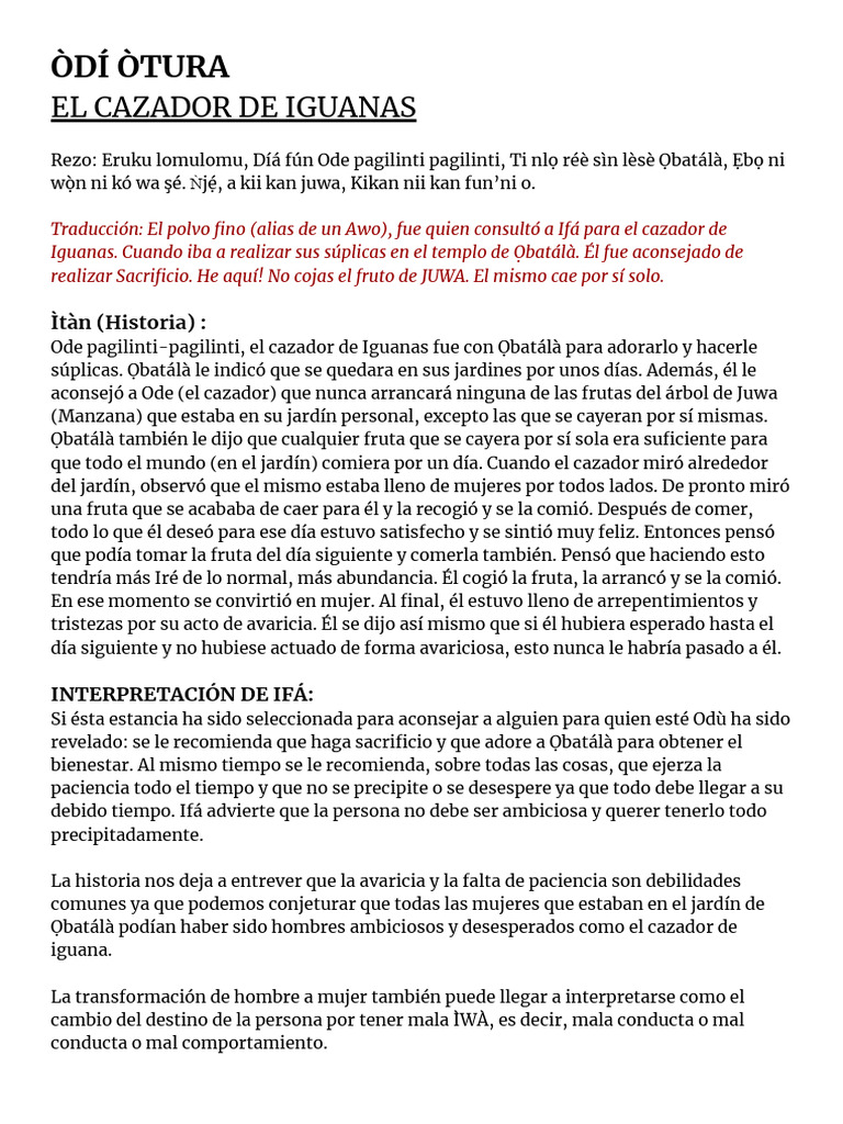 Odi Otura - El Cazador de Iguanas | PDF