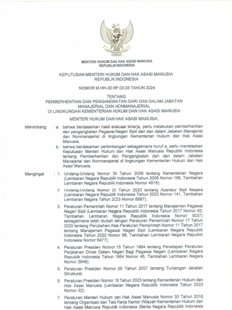 Kepmenkumham M.hh-30.KP.03.03 Tahun 2024 TTD | PDF