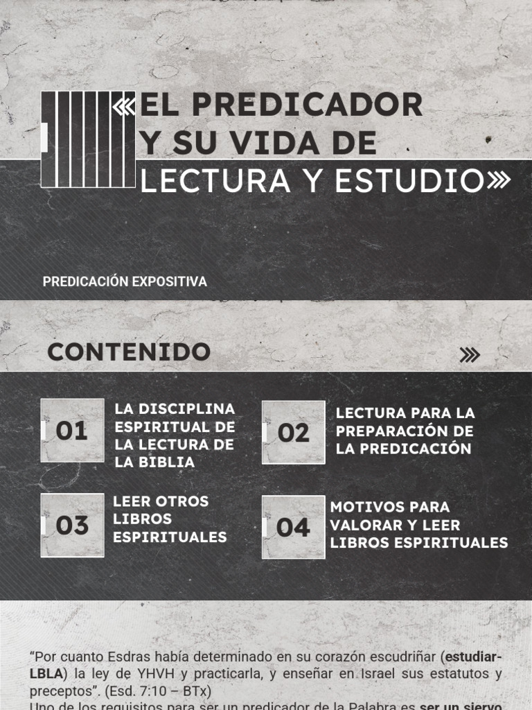 El Predicador y Su Vida de Lectura y Estudio | PDF