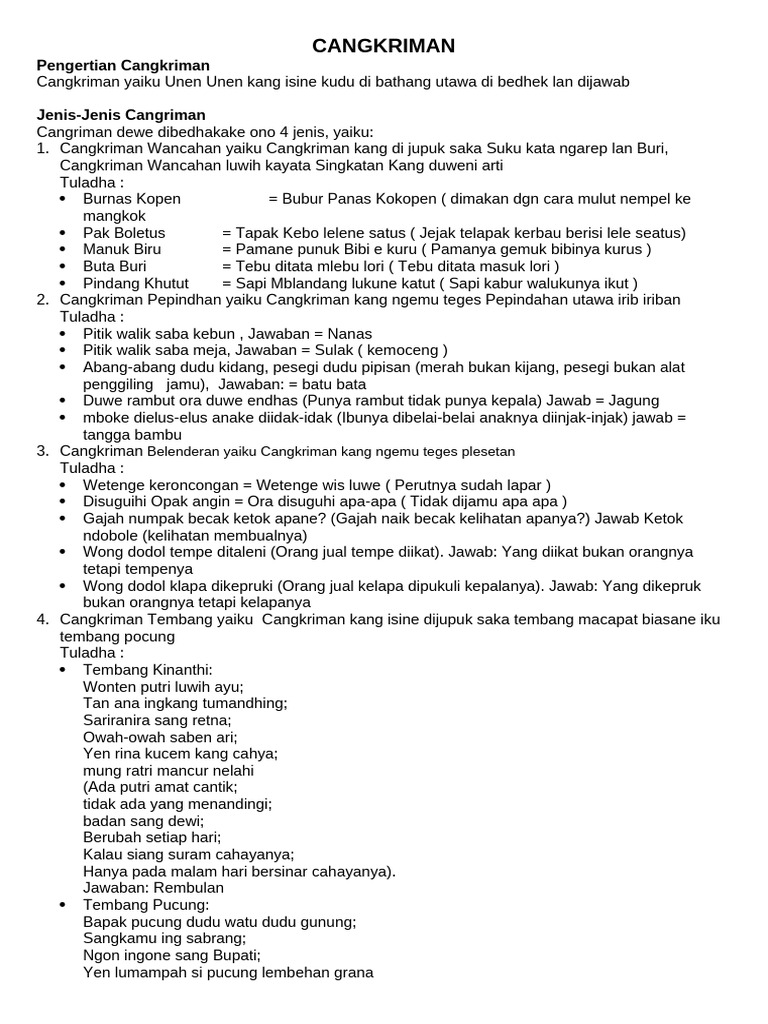 Rangkuman Cangkriman | PDF