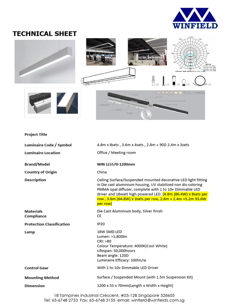 WIN LL5570-1200mm LED Linear | PDF | Home & Garden | Computers