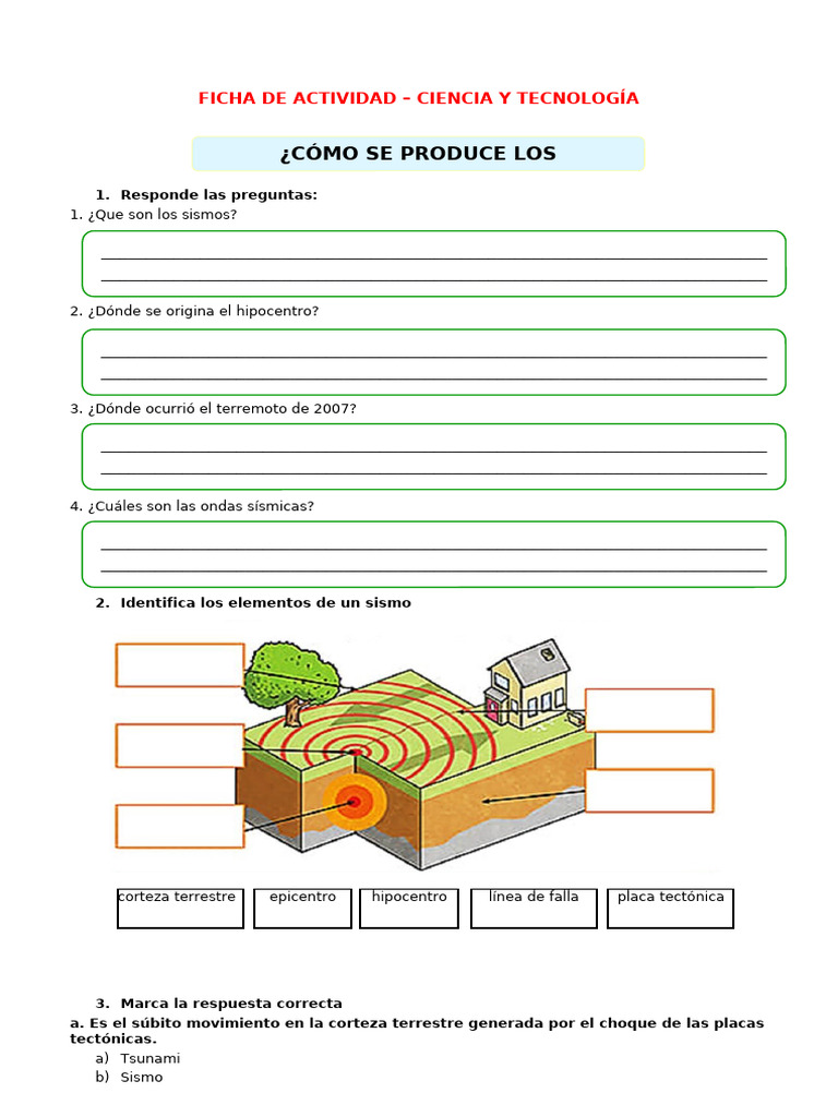Ficha-Viern - Cyt-Cómo Se Produce Los Terremotos | PDF Ficha-Viern - Cyt-Cómo Se Produce Los Terremotos | PDF