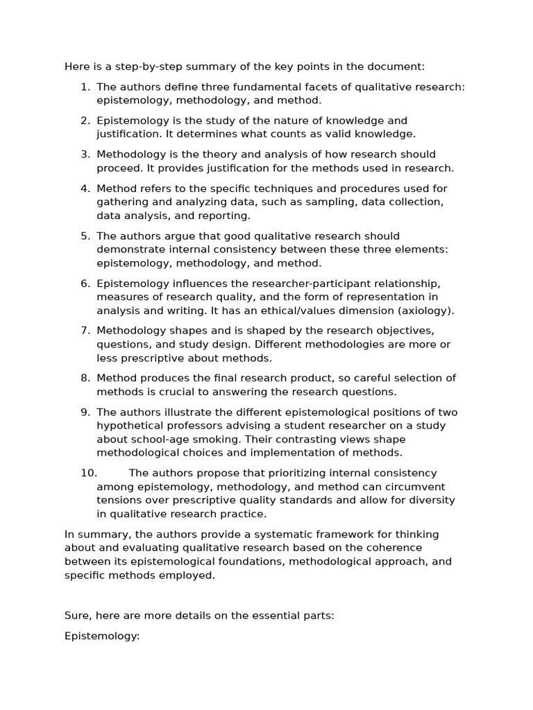 Summarise of Justifying Knowledge, Justifying Method | PDF