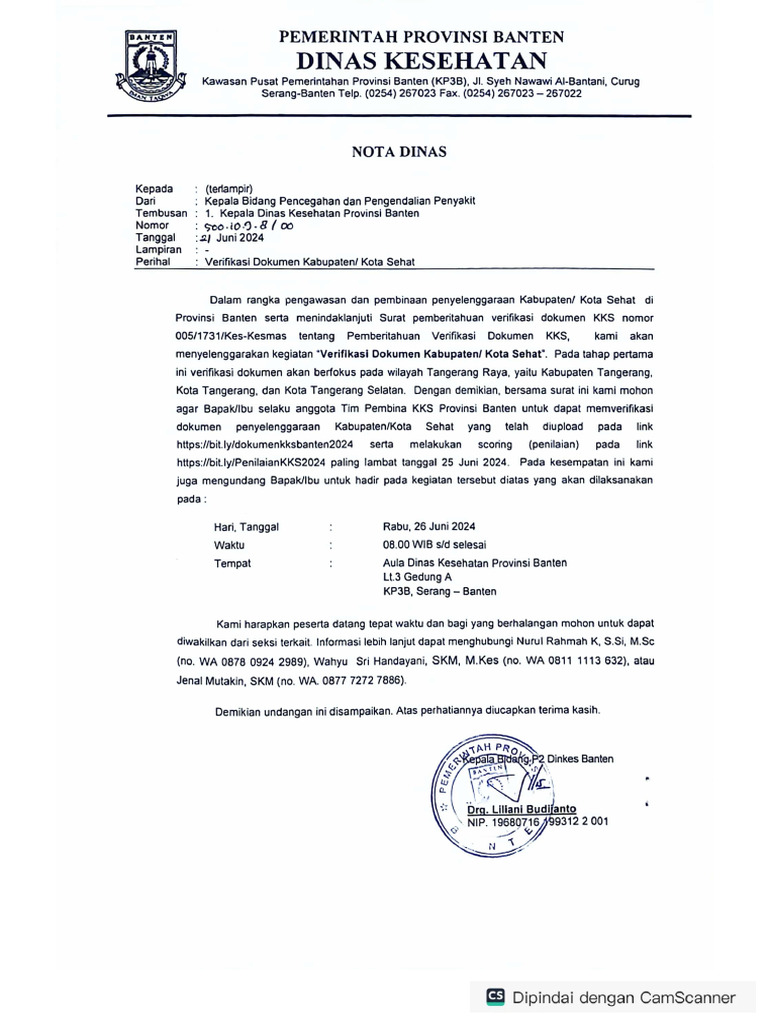 Surat Undangan Internal Verif Dok KKS 26juni2024 | PDF