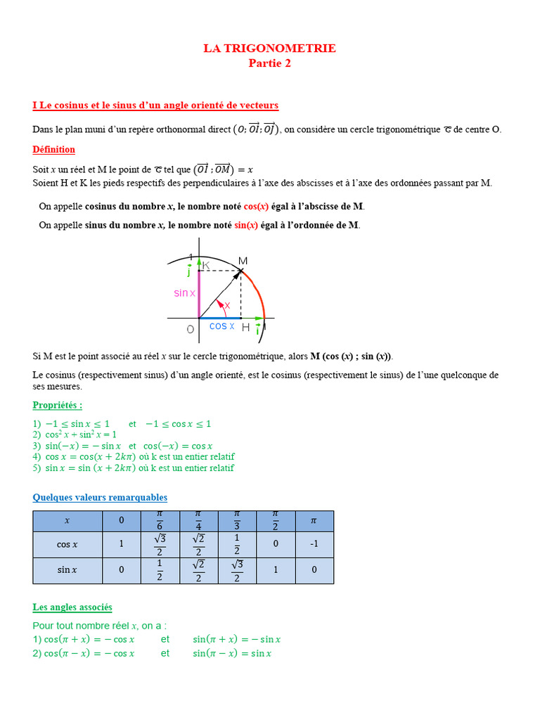 2023 - 2024 - Cours Trigo - 2 | PDF