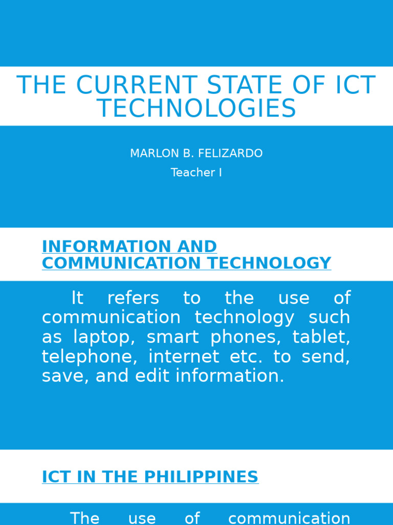 Emp Tech-Lesson 1-The Current State of ICT Technologies | PDF | World ...