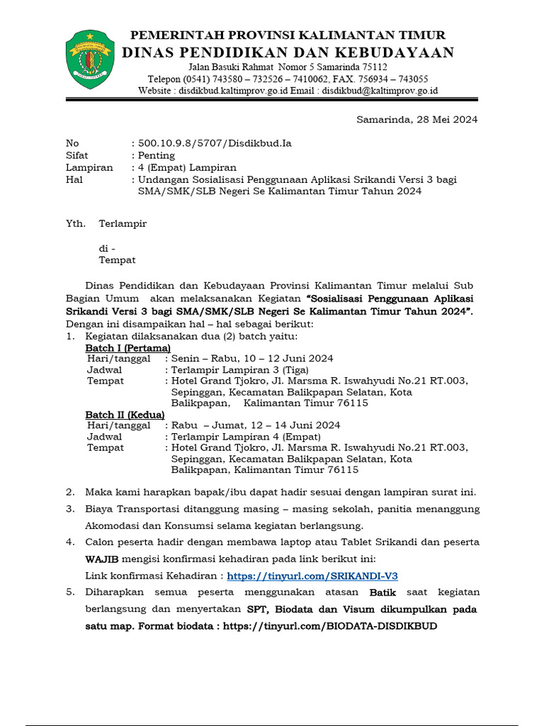 Undangan SRIKANDI V 3 Peserta Sekolah-1 | PDF