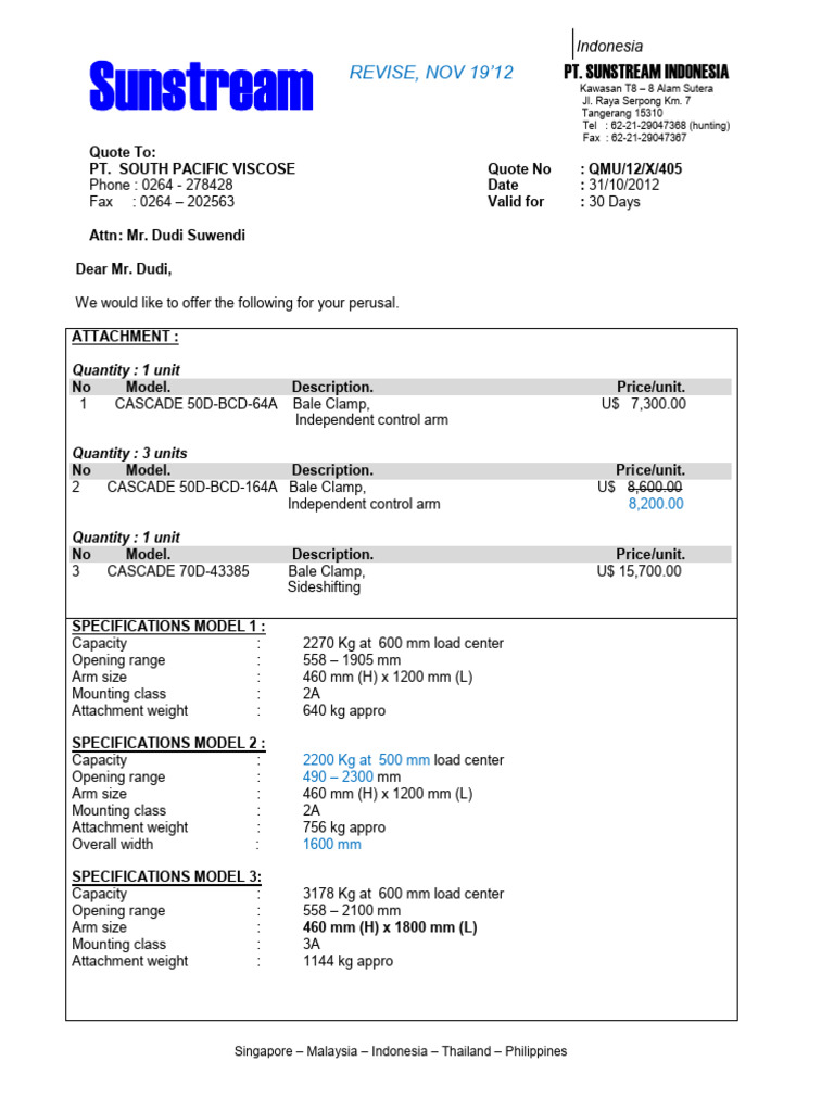 Spesifikasi Qmu 12 X 405 SPV 50d BCD 64a, 50d BCD 164a and 70d | PDF