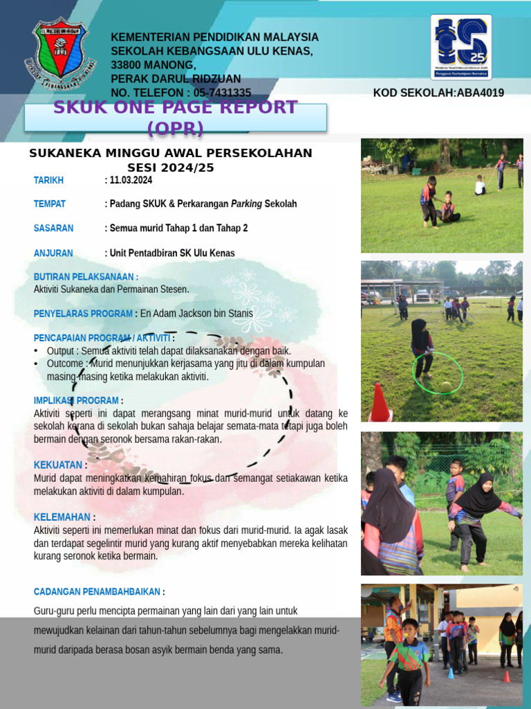 Sukaneka Minggu Awal Persekolahan Sesi 2024 | PDF