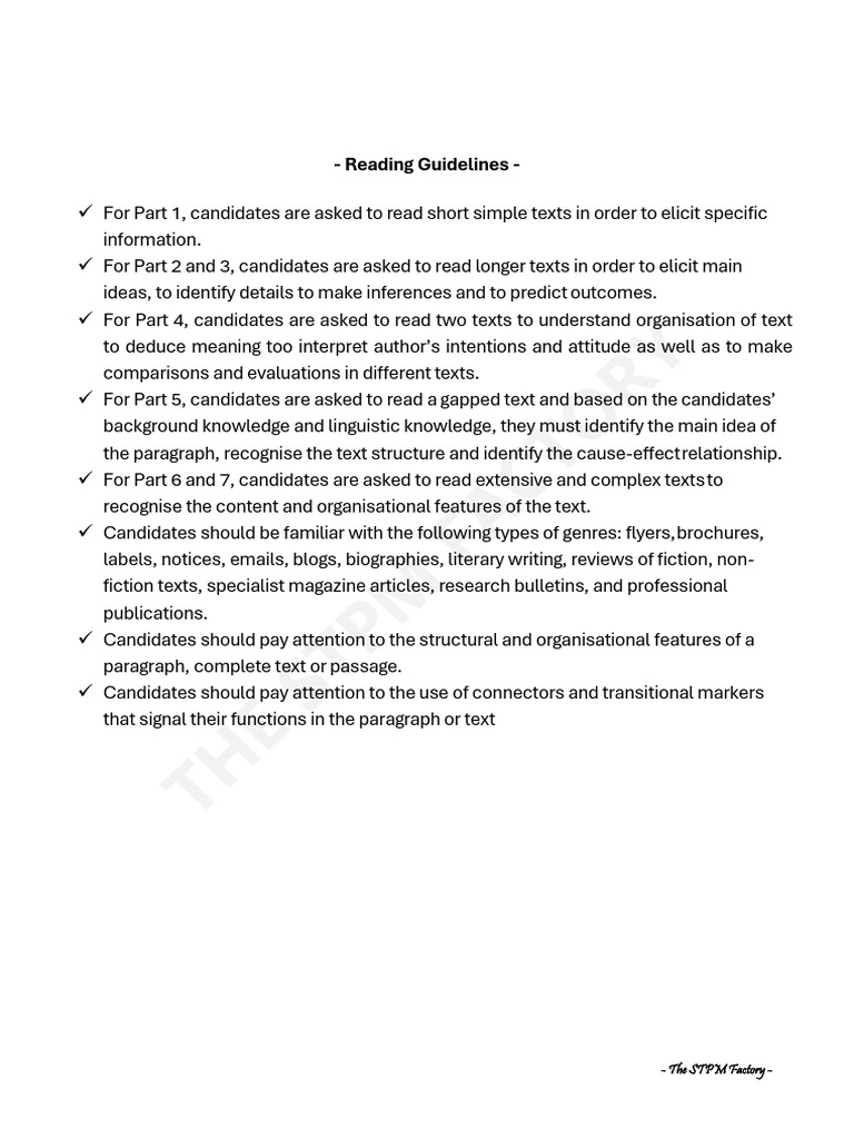 Notes for Muet Reading | PDF