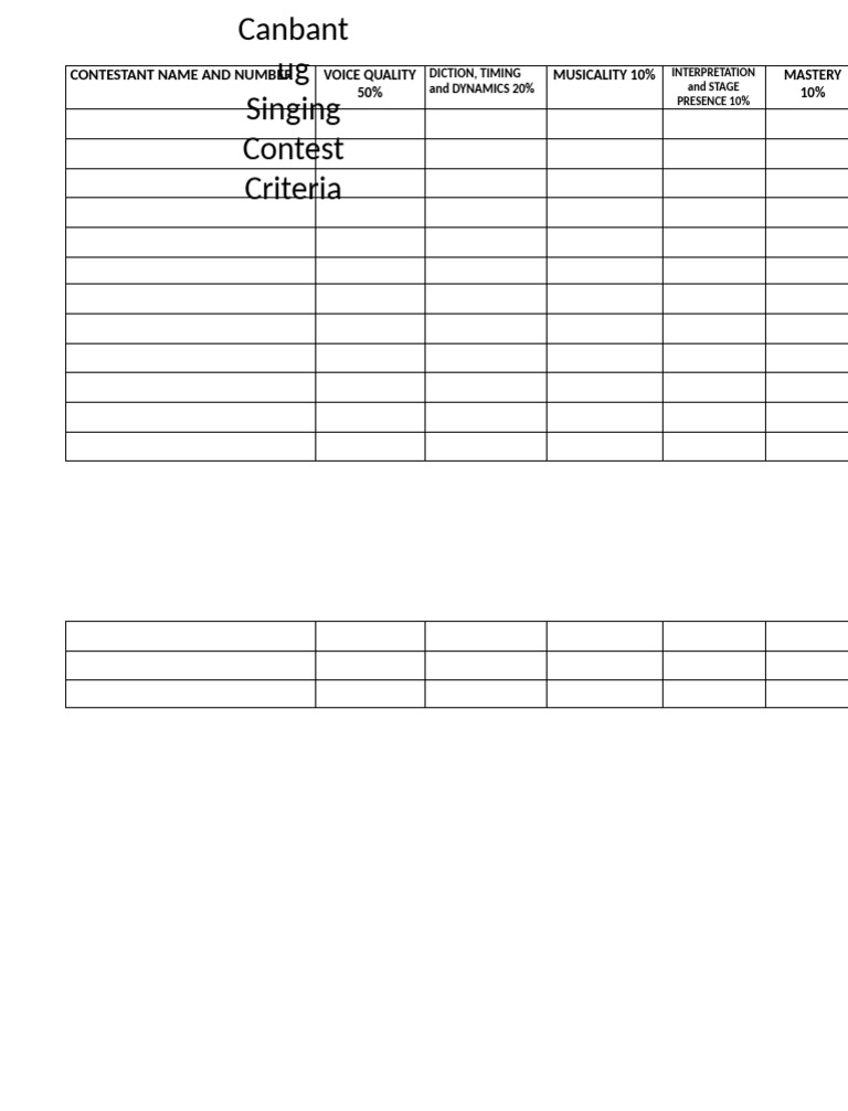 Contestant Name and Number | PDF