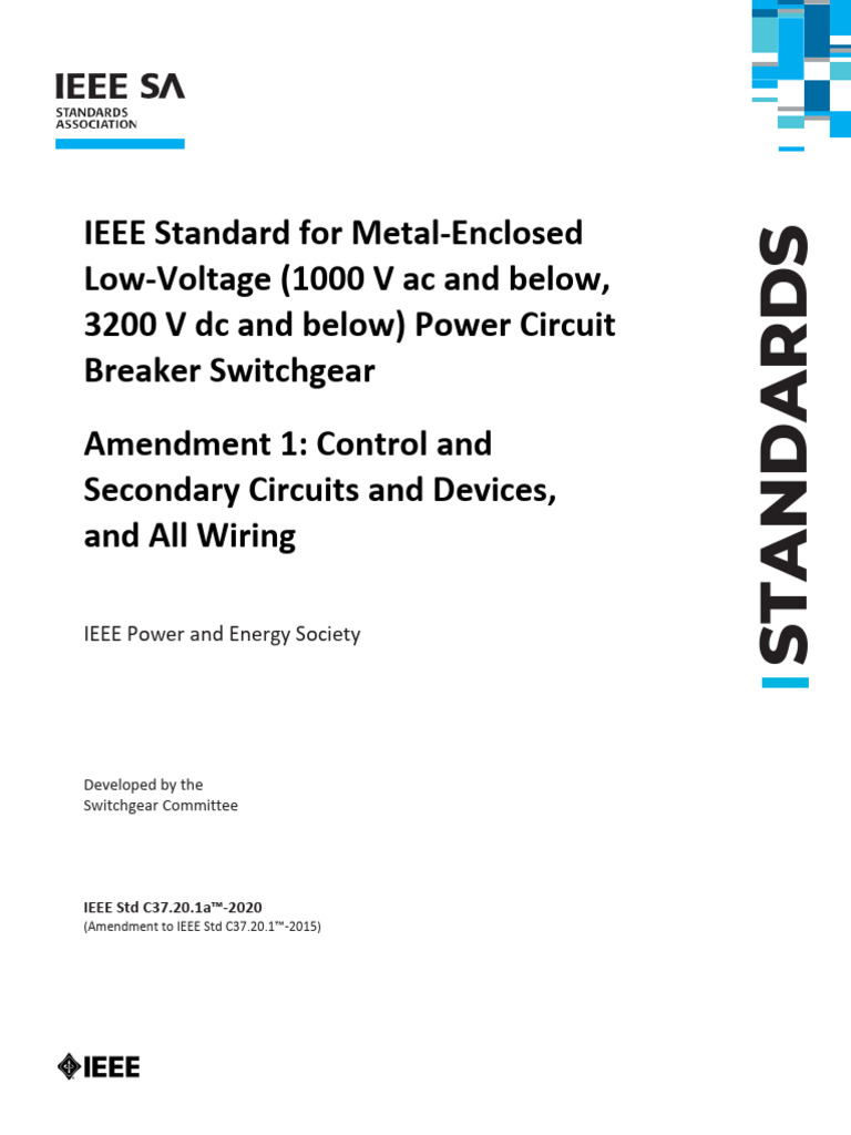C37.20.1a-2020 - IEEE Standard For Metal-Enclosed Low-Voltage | PDF