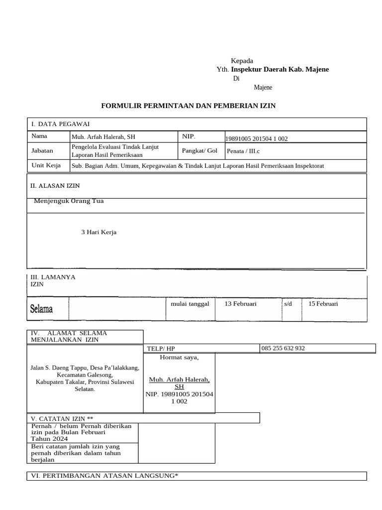SURAT IZIN WORD | PDF