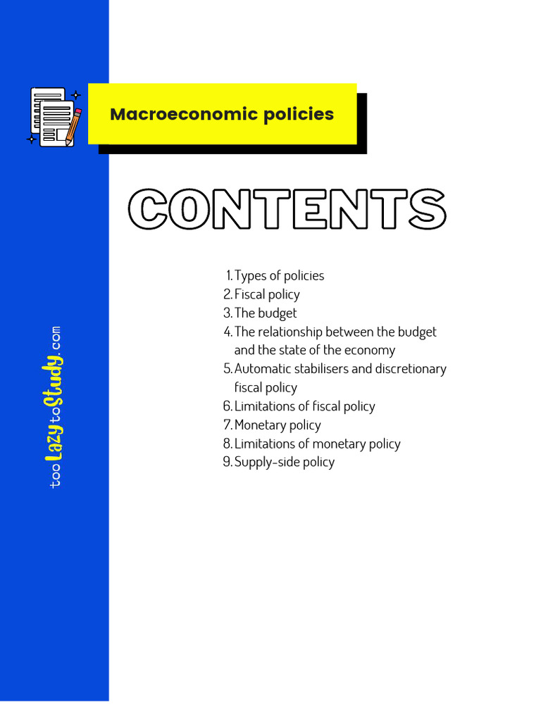 Macroeconomic POLICY Min | PDF
