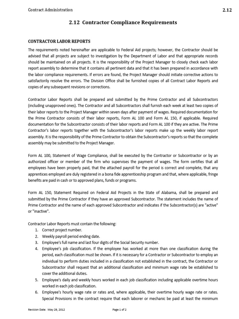 2.12 Contractor Compliance Requirements | PDF