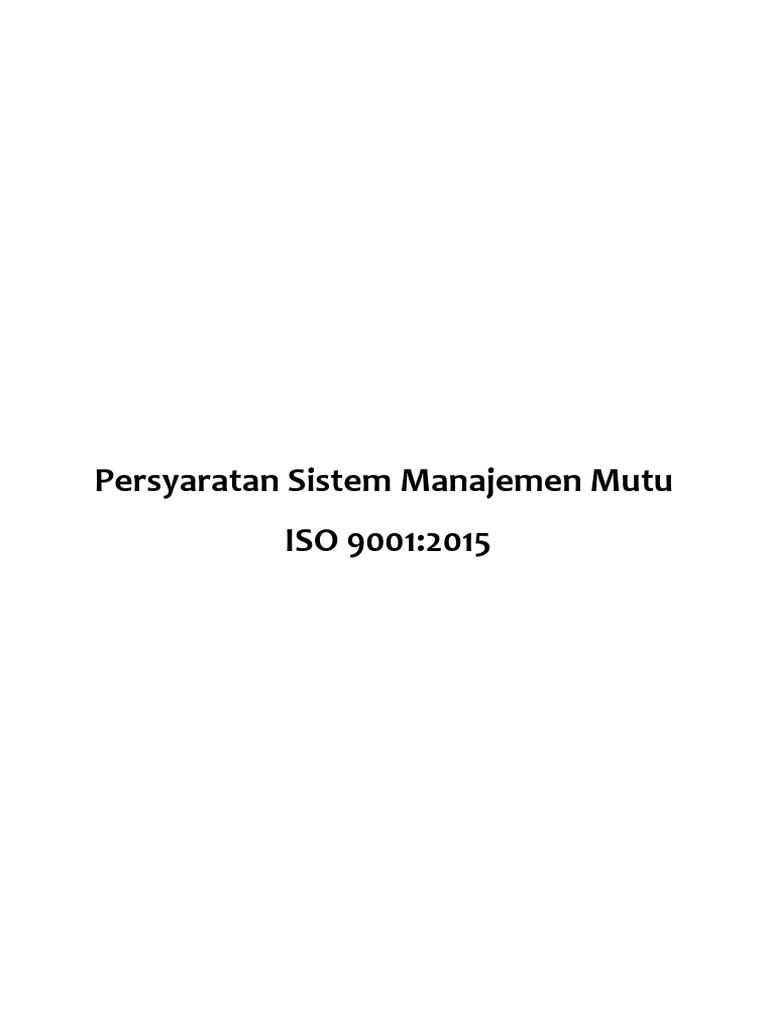 Klausul Iso 9001 - 2015 Qims (New) | PDF