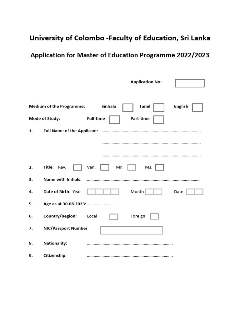 Application Form 1 CM | PDF