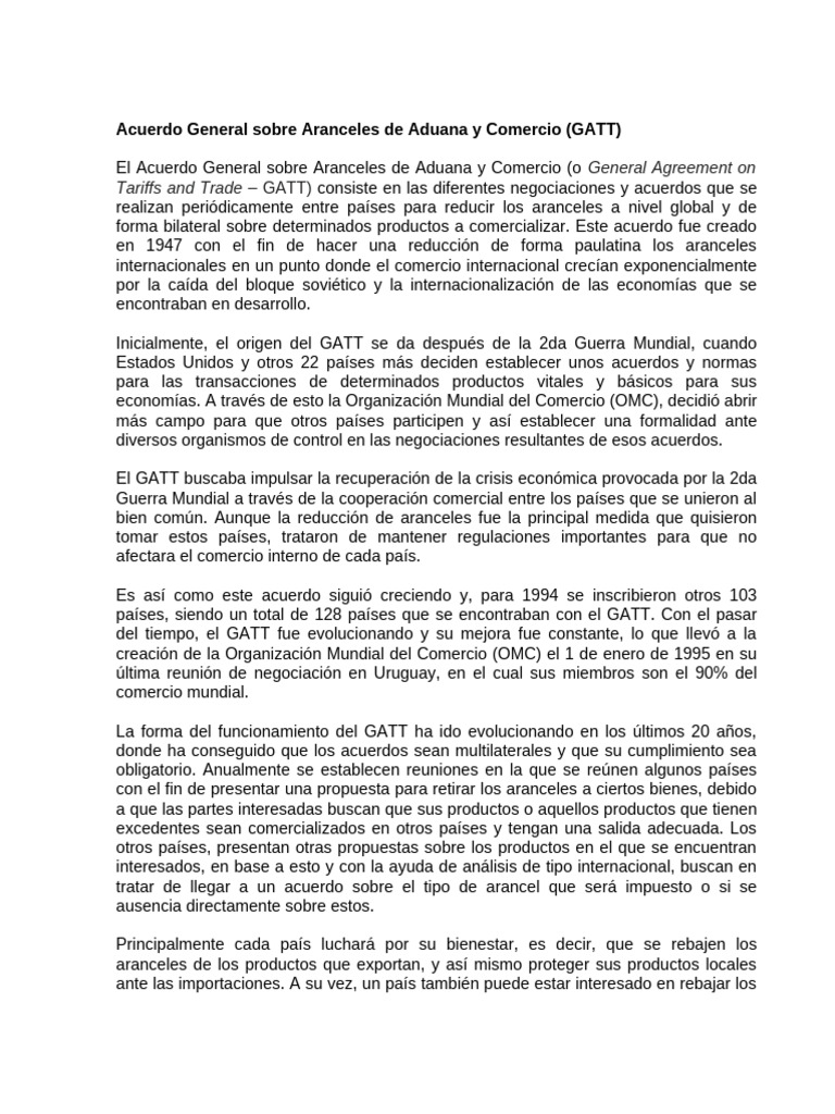 GATT | PDF