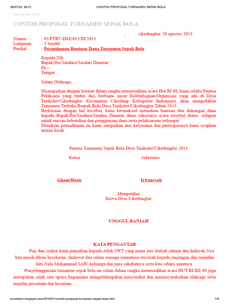 Soccer Tournament Funding Proposal | PDF