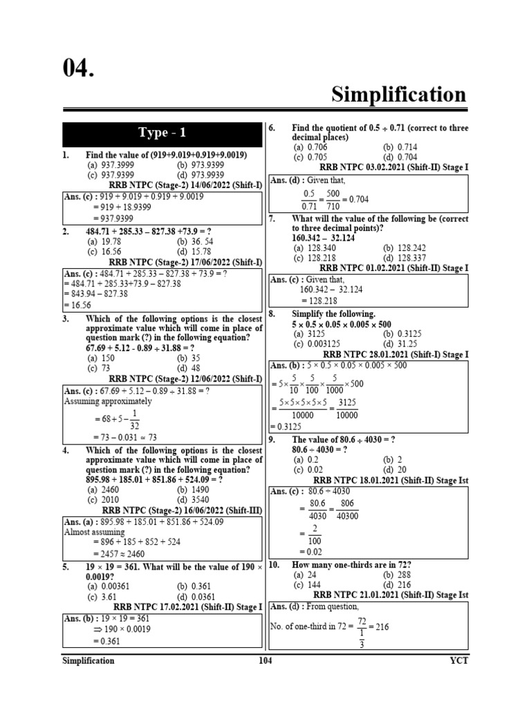 Simplification | PDF