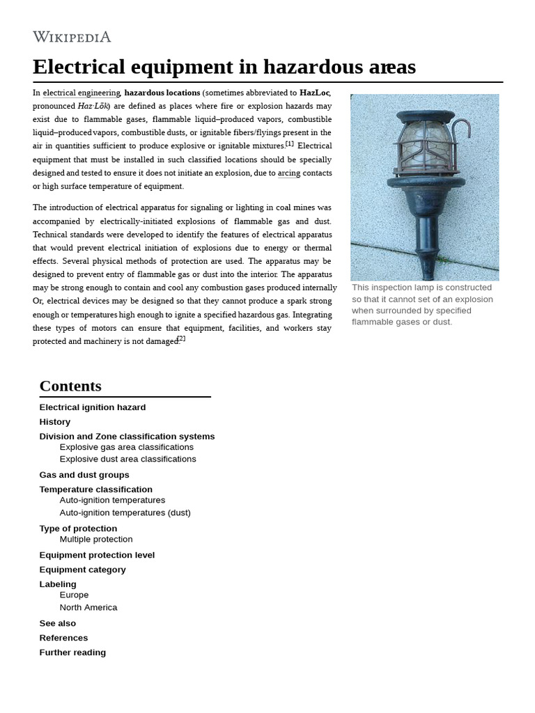 Hazardous Area & Temp Classification | PDF