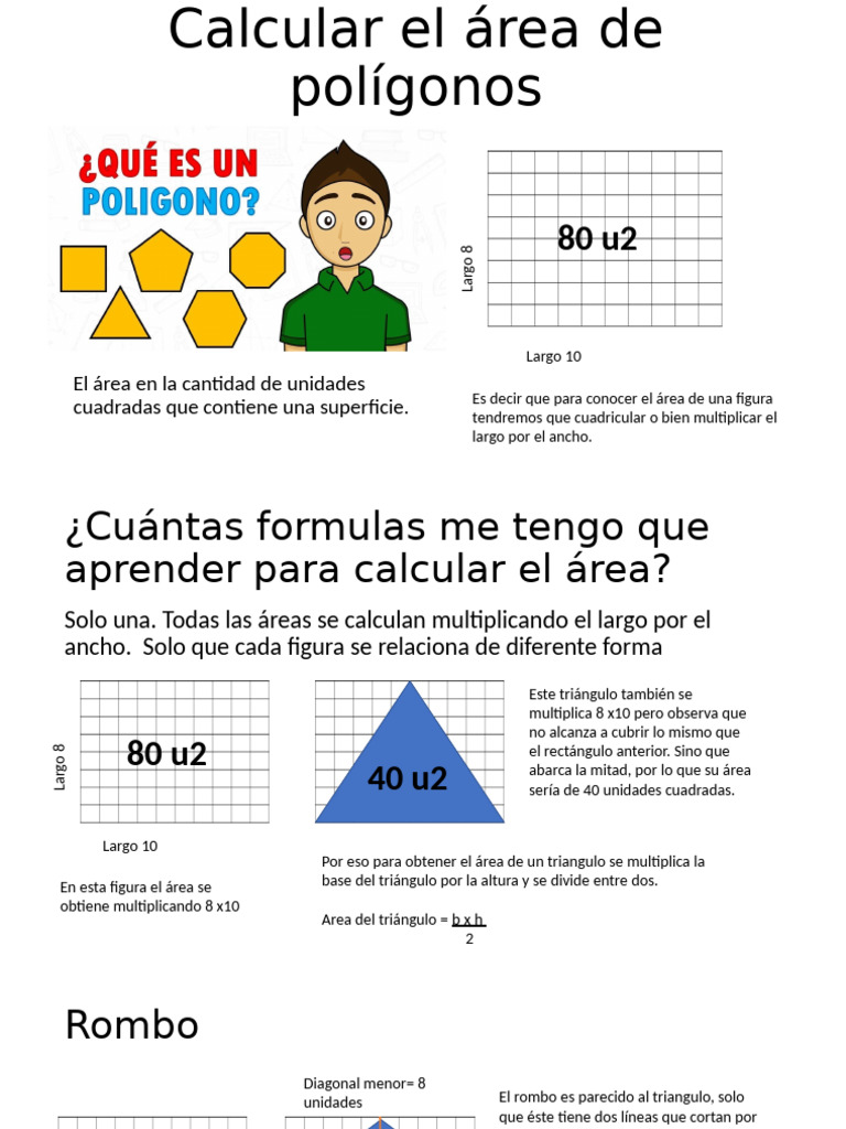 Calcular El Área de Polígonos | PDF | Triángulo | Métodos y materiales ...