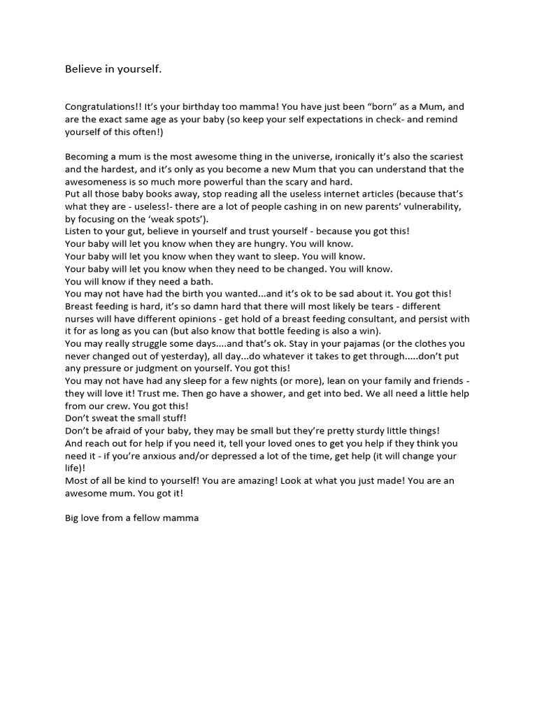 Believe in Yourself | PDF