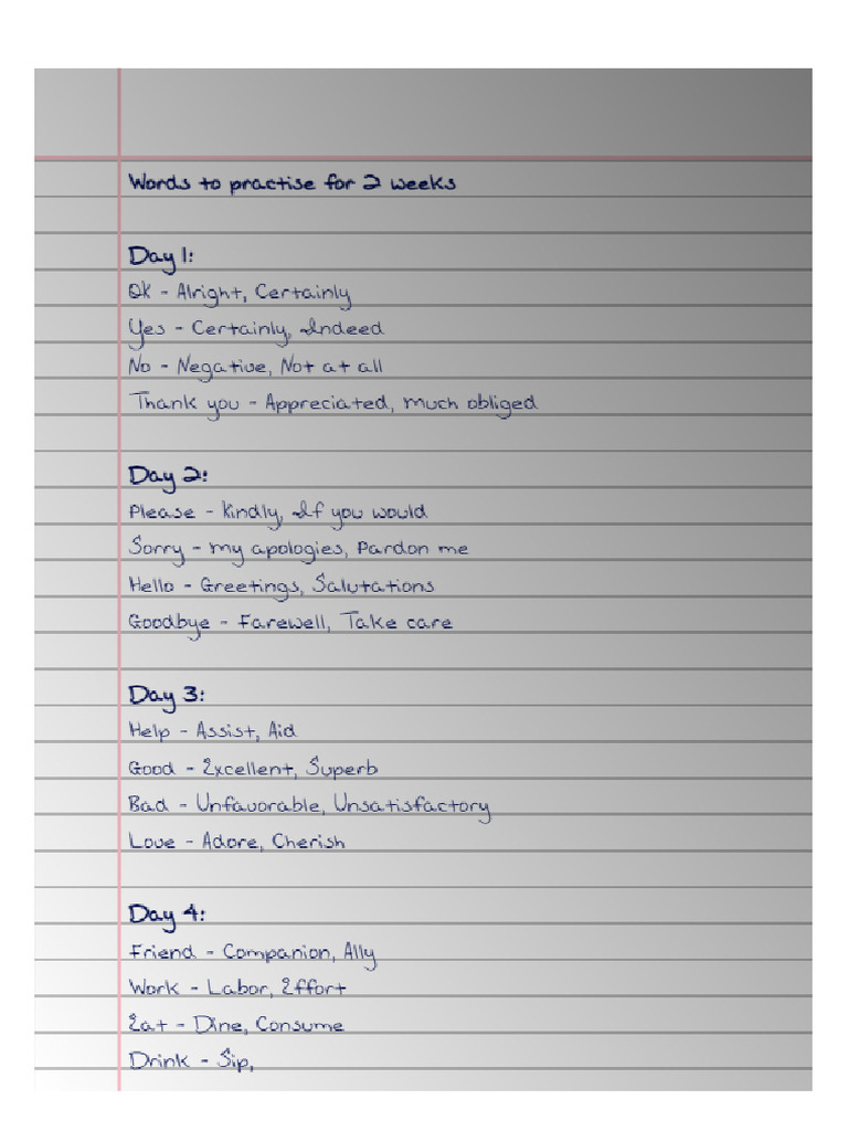Words 2weeks | PDF