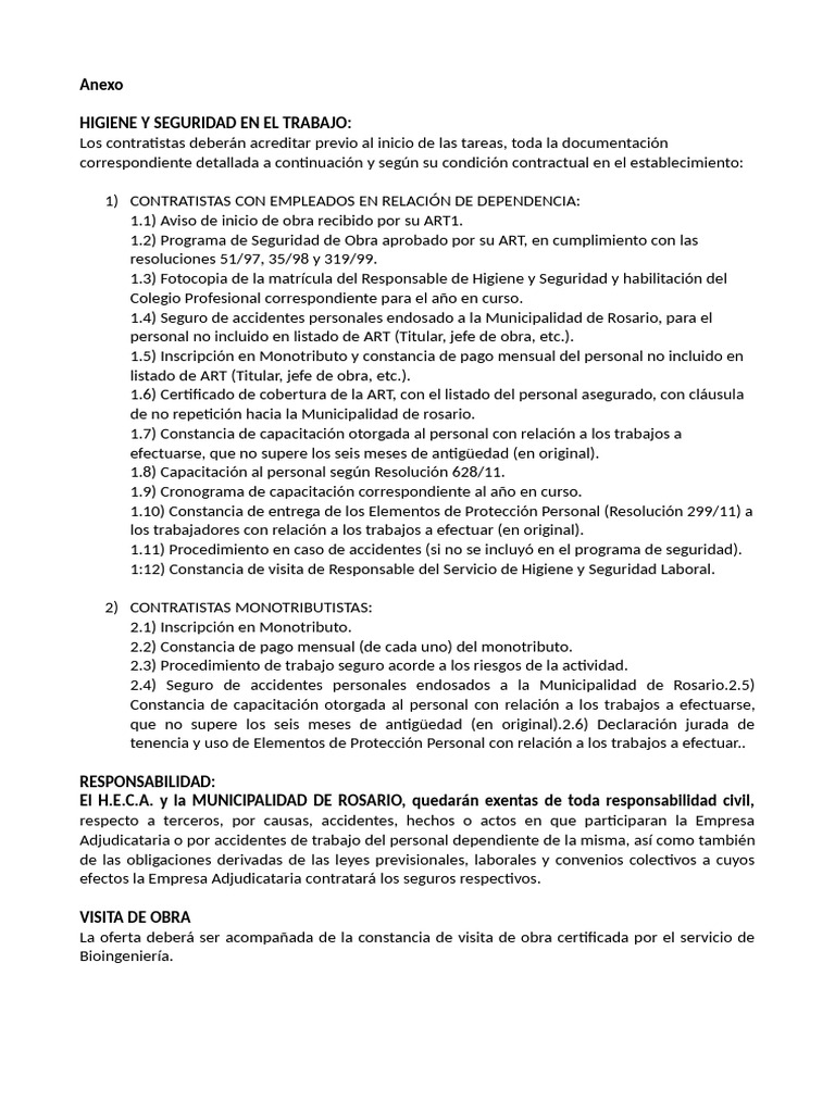 Legajo Técnico Documentación higiene y seguridad | PDF