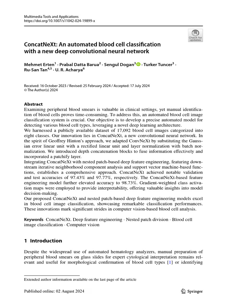 automated blood cell classification | PDF