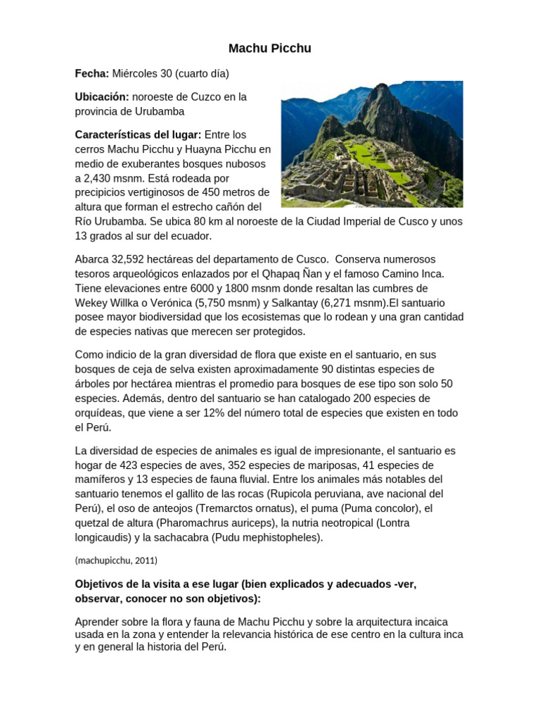 Machu Picchu | PDF