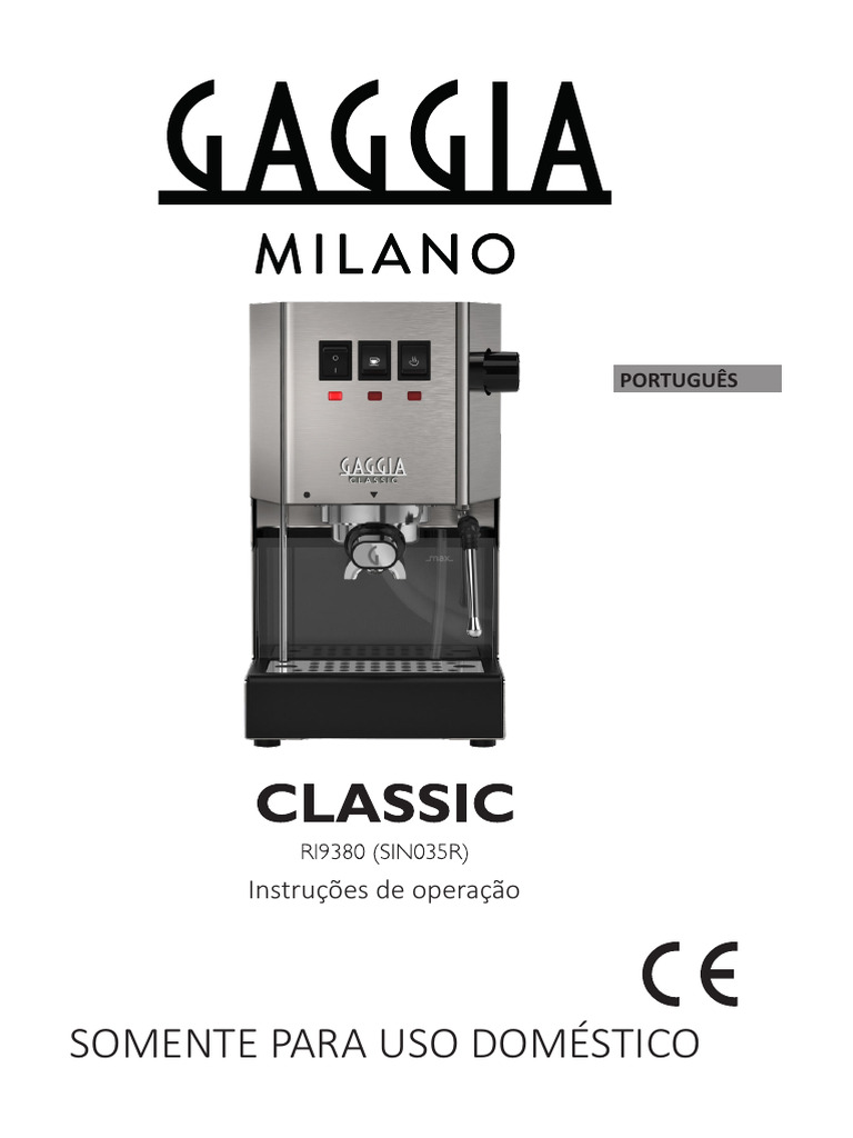 MANUAL GAGGIA CLASSIC-PT | PDF