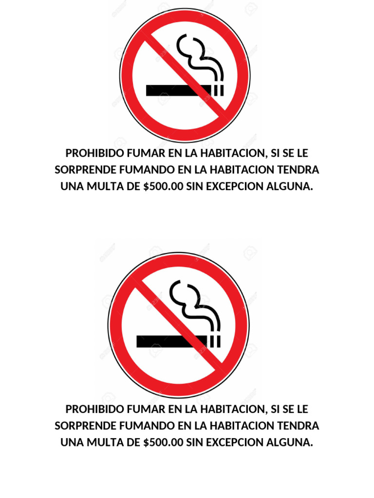 Prohibido Fumar en La Habitacion | PDF