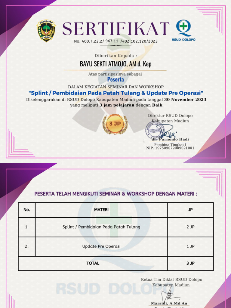 E-Sertifikat Bidai - Splint | PDF