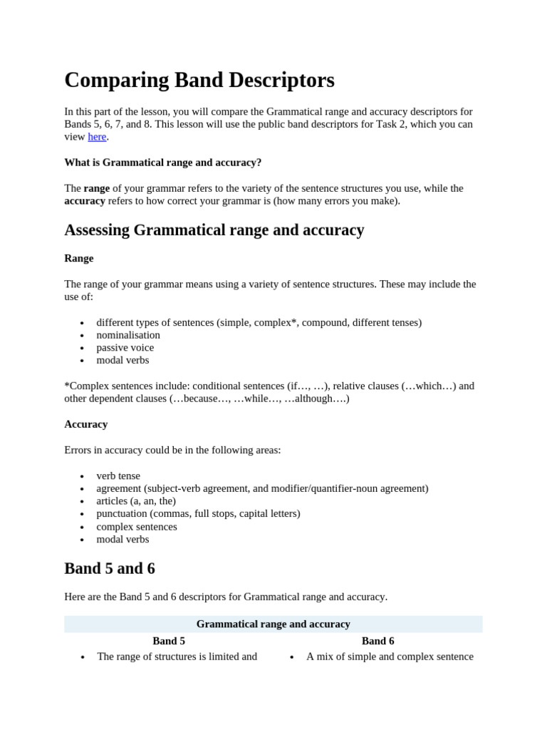 1 Comparing Band Descriptors | PDF